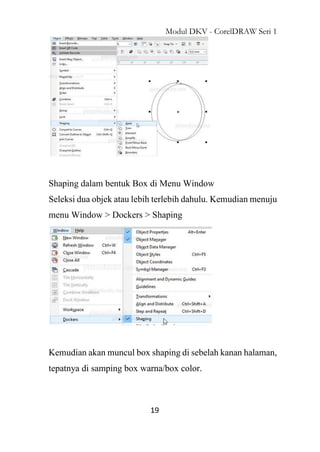 Modul CorelDRAW membahas mengenai tool box dan menu bar yang ada pas ...