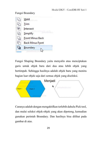 Modul CorelDRAW membahas mengenai tool box dan menu bar yang ada pas ...