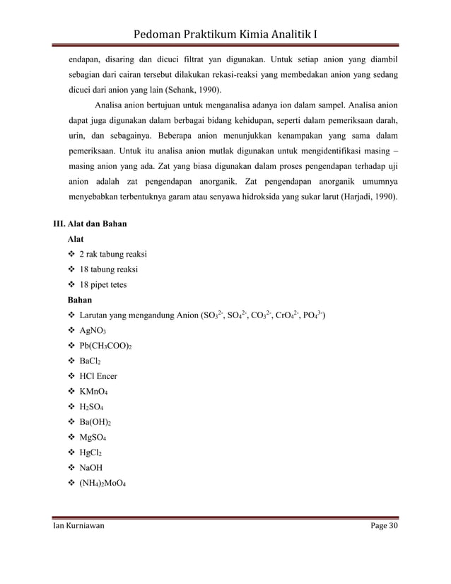 Modul dan panduan praktikum KIMAN 1 | PDF