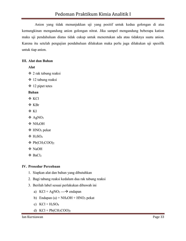 Modul dan panduan praktikum KIMAN 1 | PDF