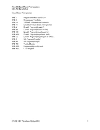 Modul dasar pemrograman | PDF
