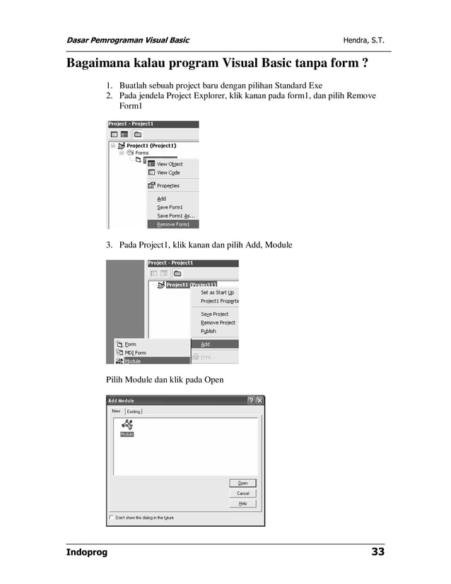 Modul dasar pemrograman visual basic | PDF