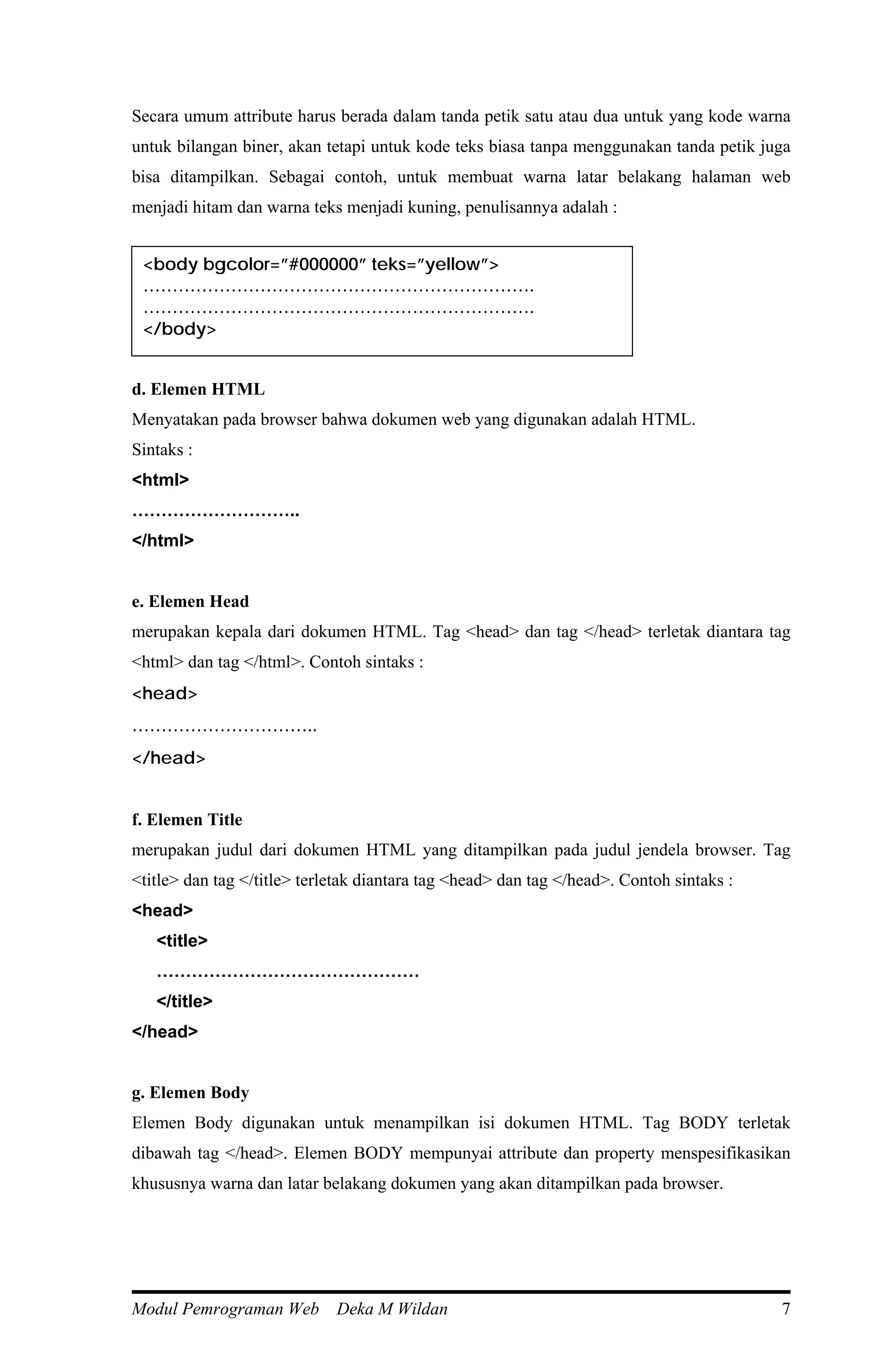 Modul dasar pemrograman web | PDF