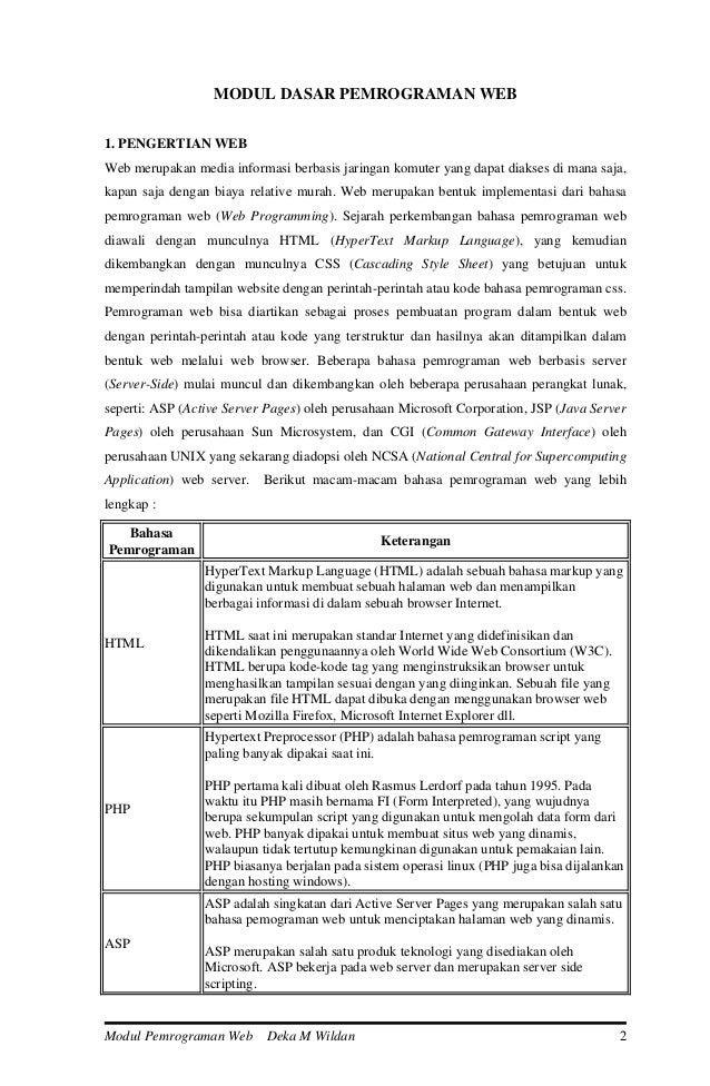 WEB EDUKASI & E-LEARNING: WEB DASAR