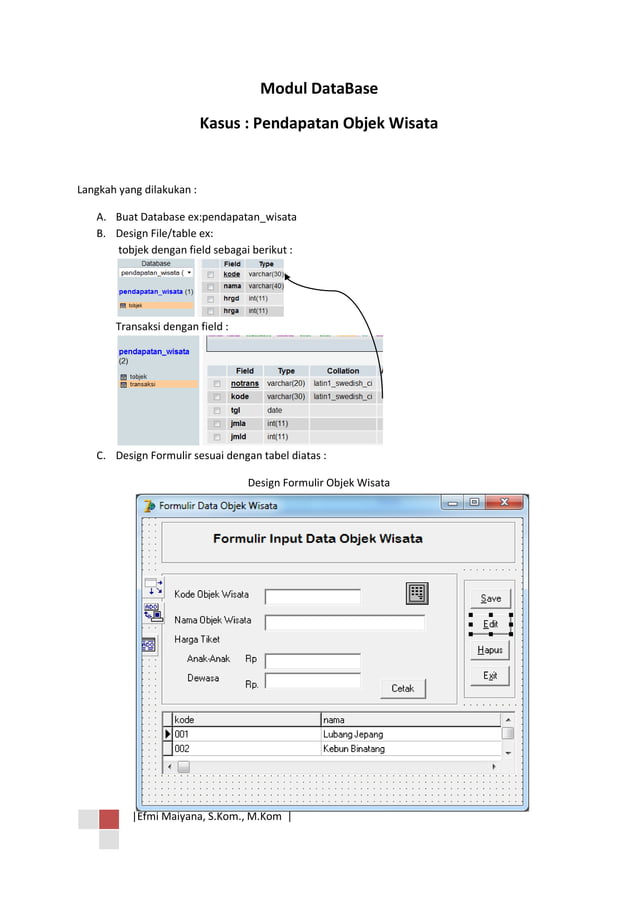 Modul data base delphi efmi | PDF