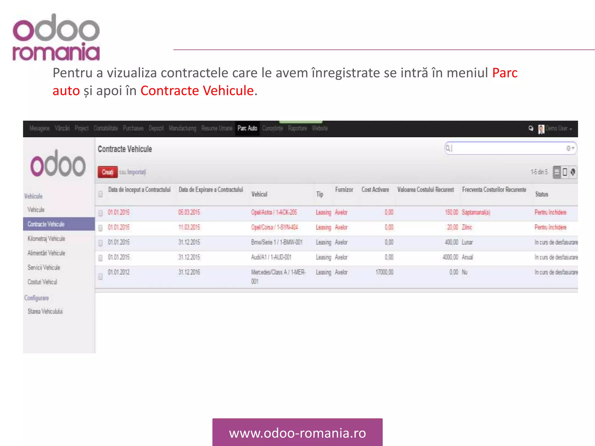 Modul de parc auto | PPTX