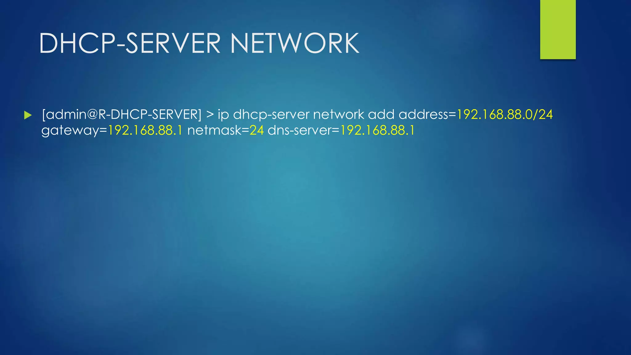 Modul dhcp server menggunakan mikrotik os | PPTX