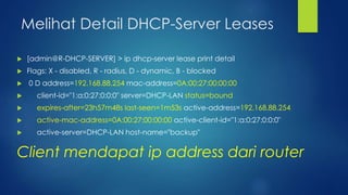 Modul dhcp server menggunakan mikrotik os | PPT