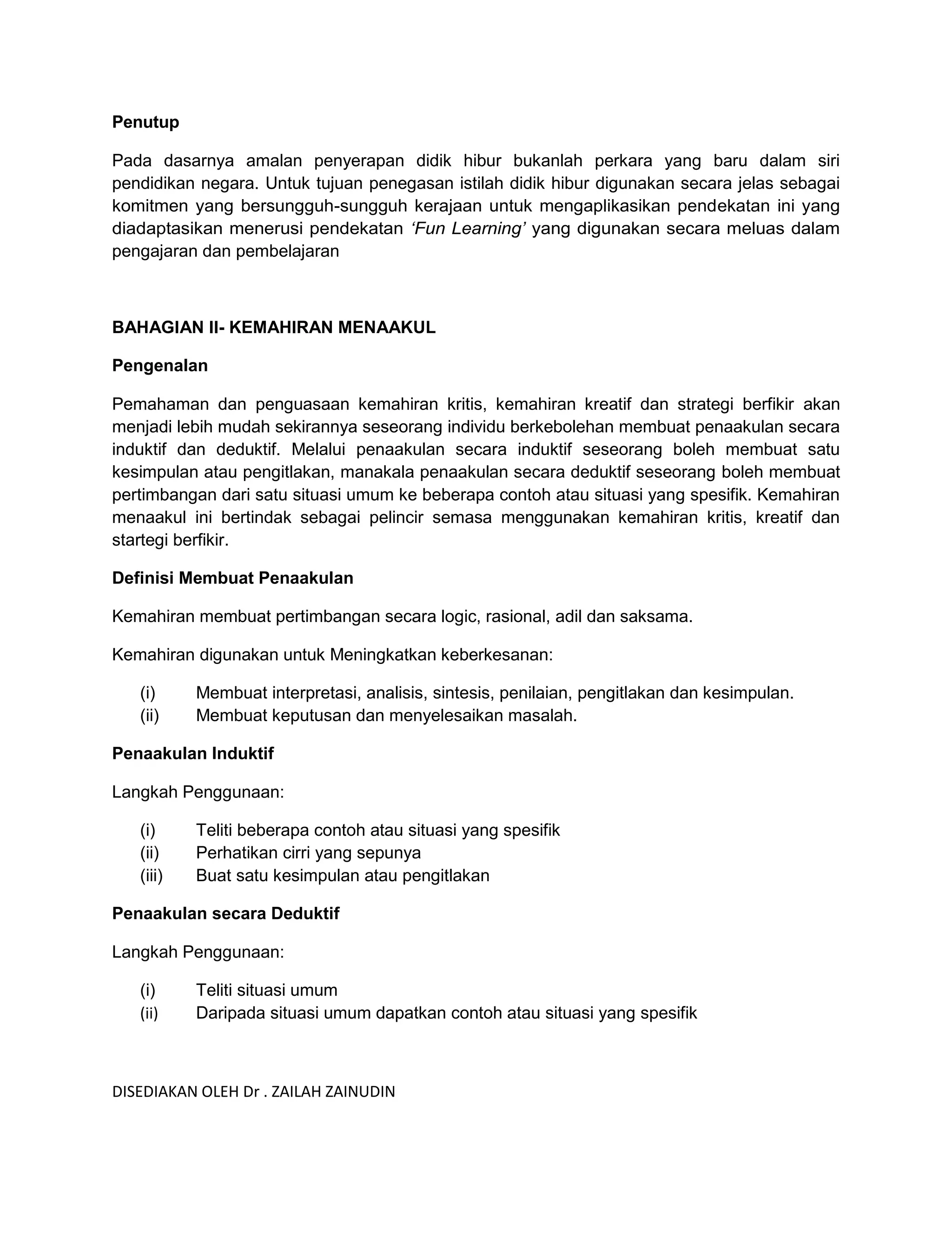 Modul didik hibur | DOCX
