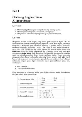 Modul Lab Dasar Teknik Digital Departemen Teknik Elektro Universitas Sumatera Utara | PDF