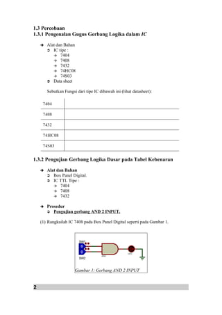 Modul Lab Dasar Teknik Digital Departemen Teknik Elektro Universitas Sumatera Utara | PDF