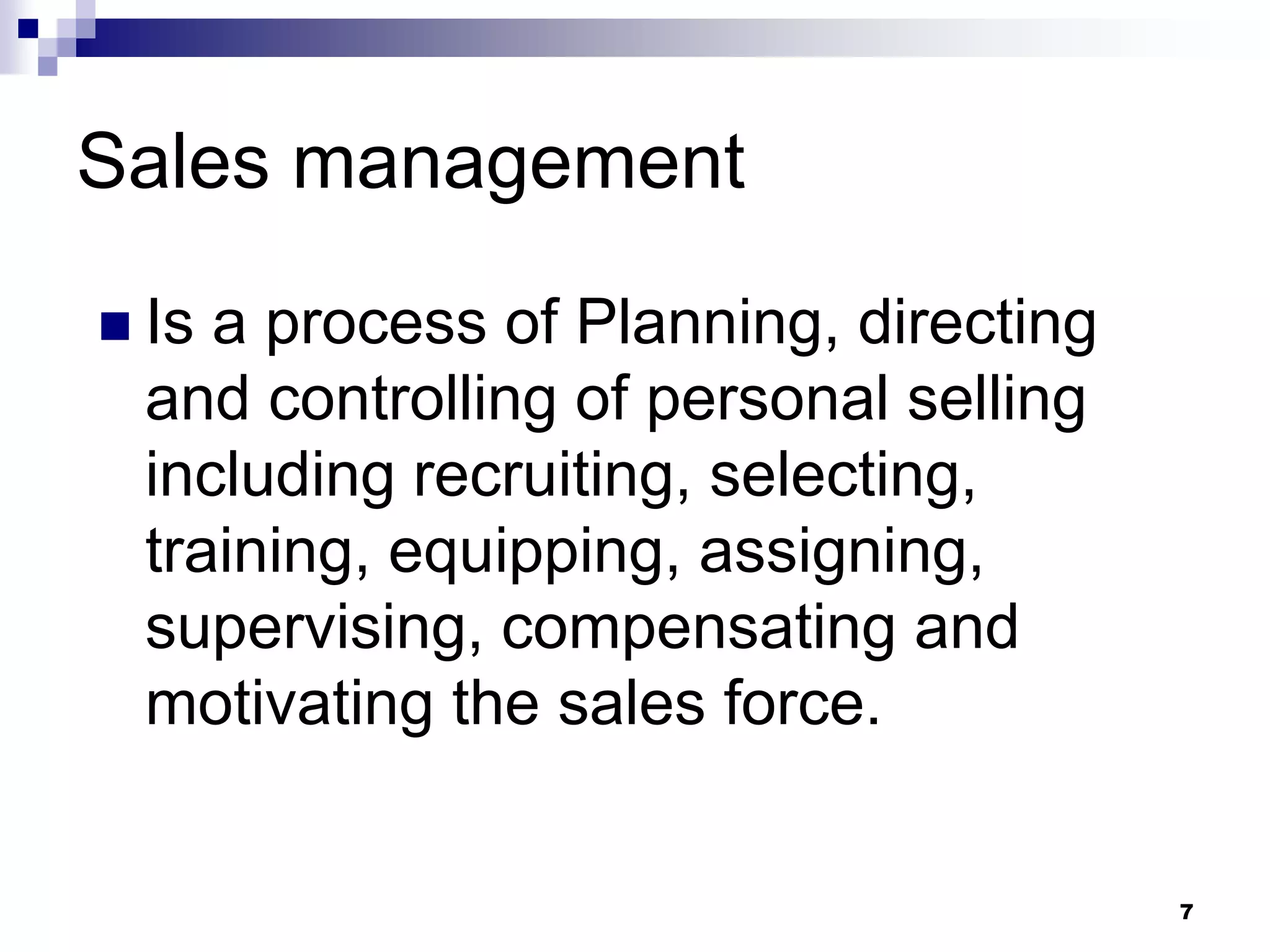 Module 01 -introduction to sales management pdf | PDF