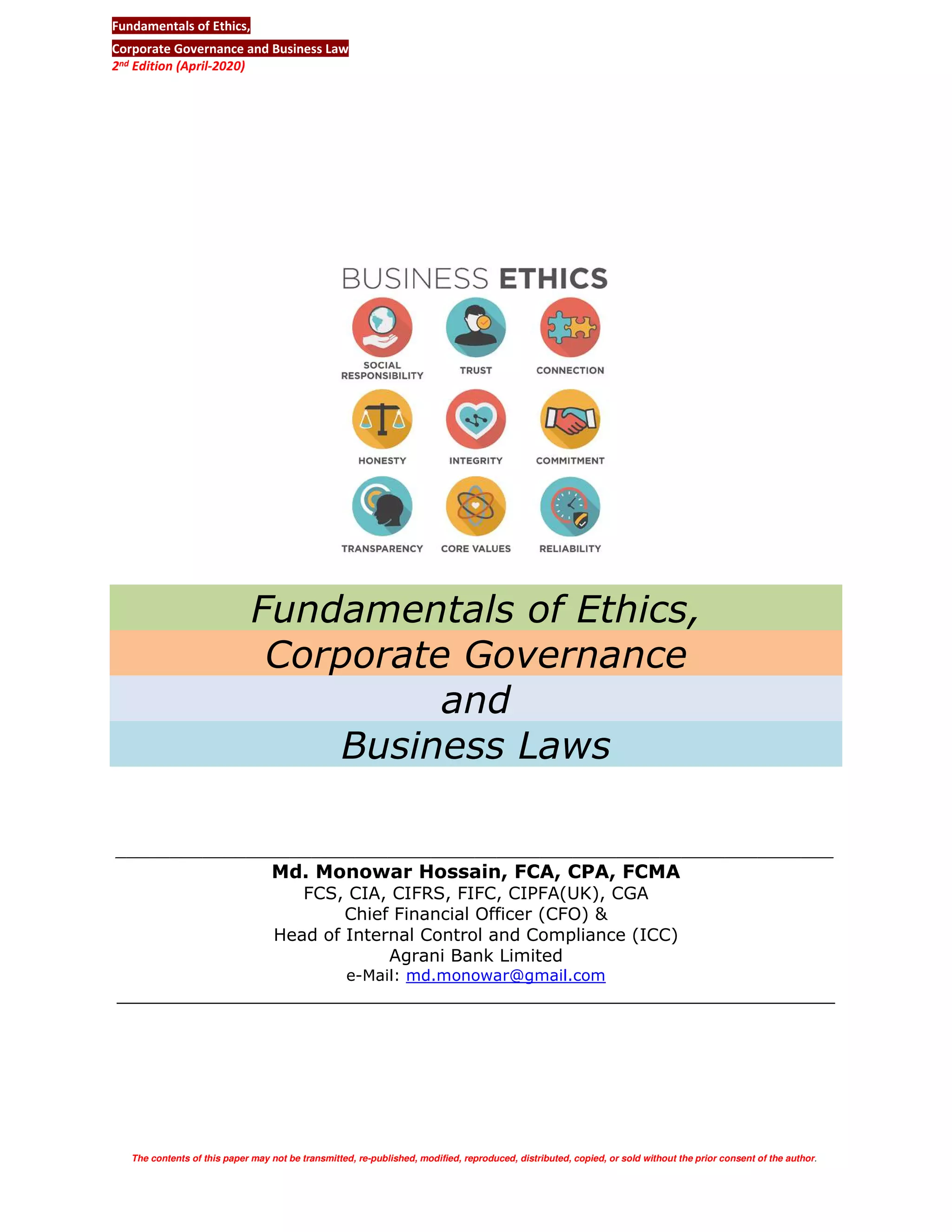 Module:01_Ethics, Corporate Governance and Business Law-2nd Edition by ...