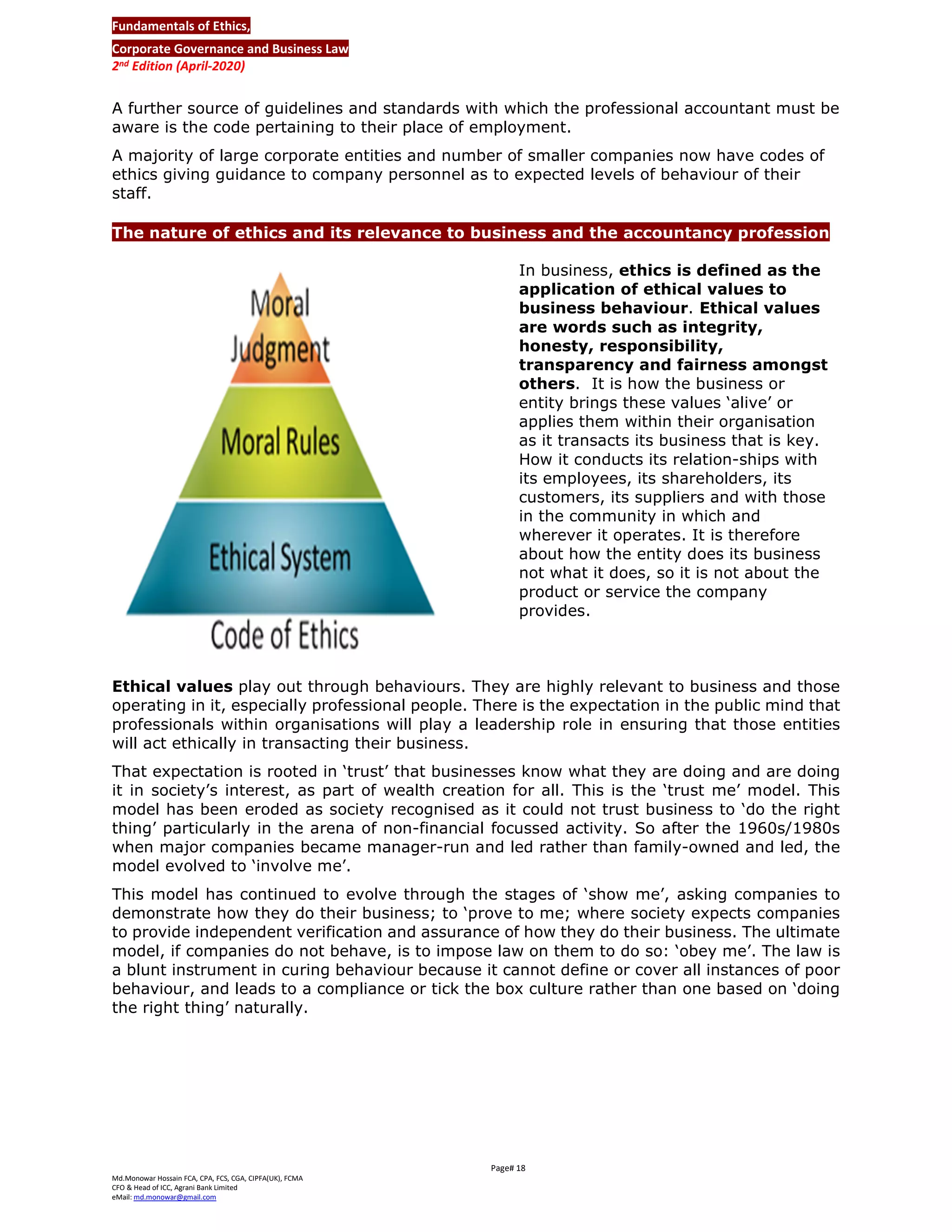 Module:03_Ethics, Corporate Governance and Business Law-2nd Edition by Md.Md.Monowar FCA,FCMA ...