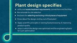 Technical Aspect of Agricultural and Processing Plant Design | PPTX