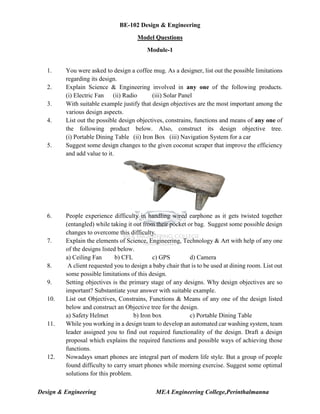 Design and Engineering: Module-1 Notes | PDF