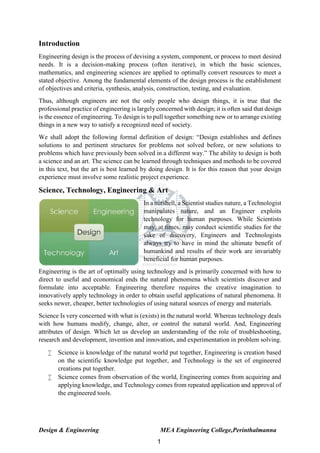 Design and Engineering: Module-1 Notes | PDF