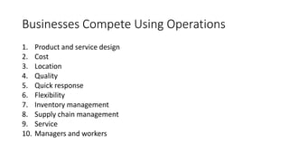 Module-1 Introduction to Operations Management | PPTX