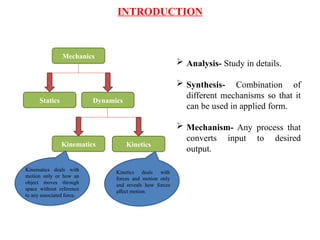Analysis and Synthesis of Mechanisms Presentation | PPTX