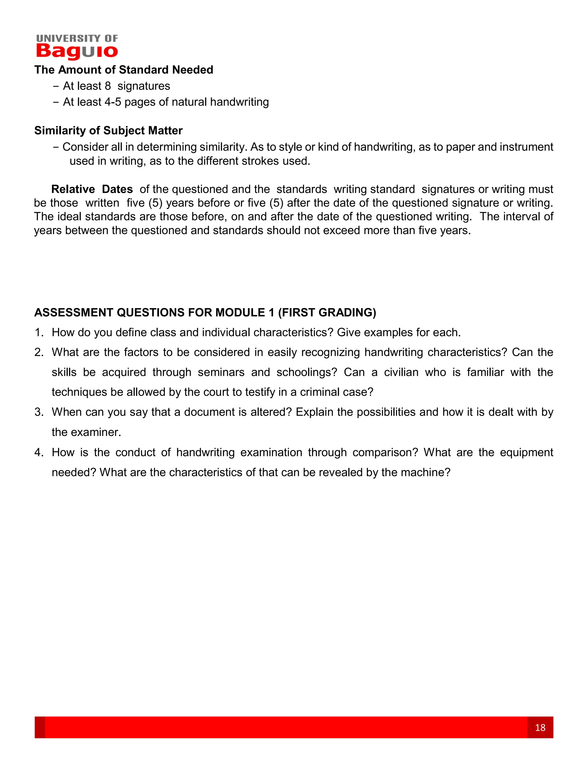 questioned document examination 4th year | PDF