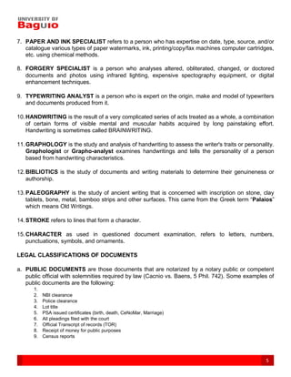 questioned document examination 4th year | PDF