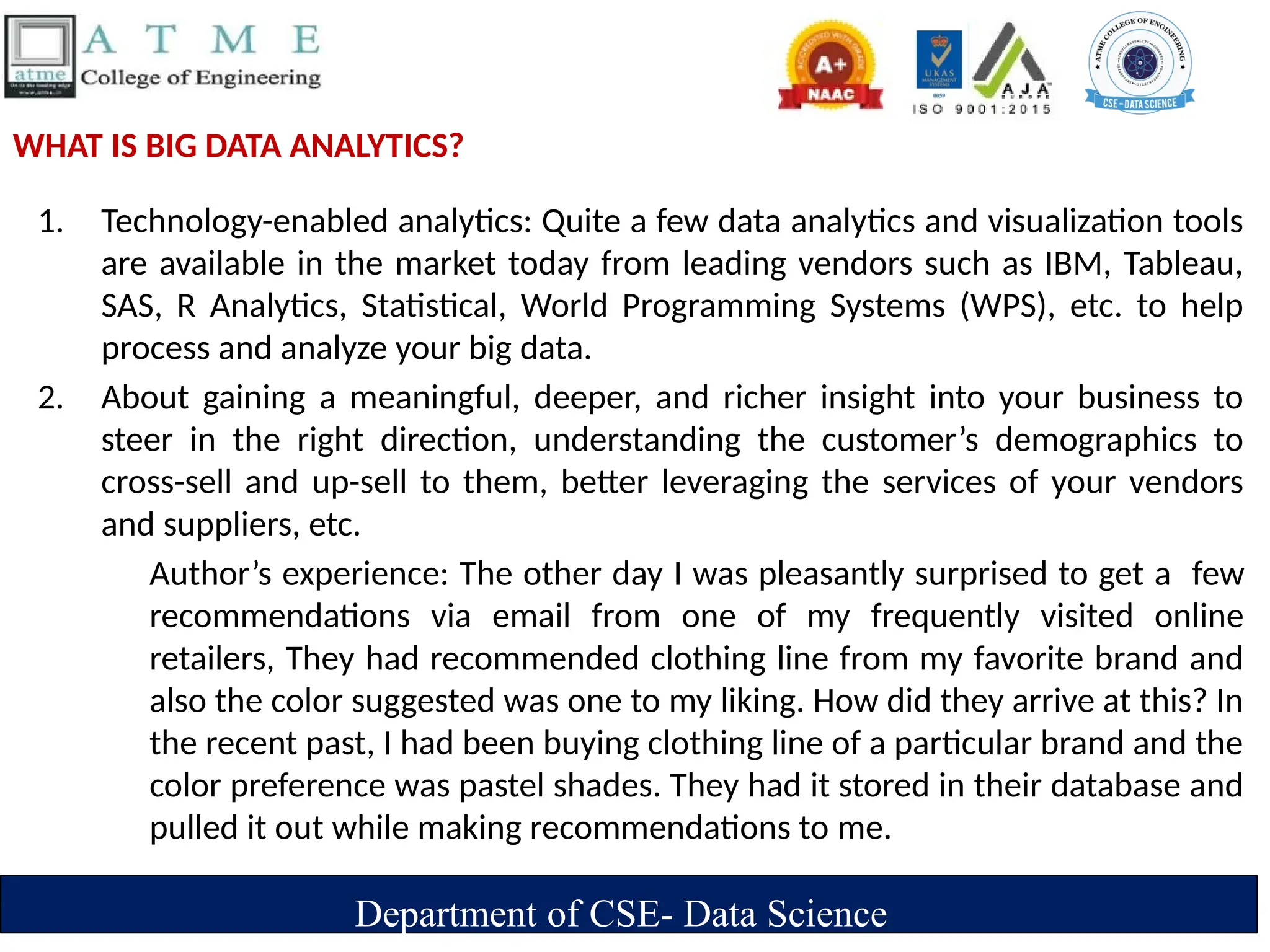 Big data Analytics(BAD601) -module-1 ppt | PPTX