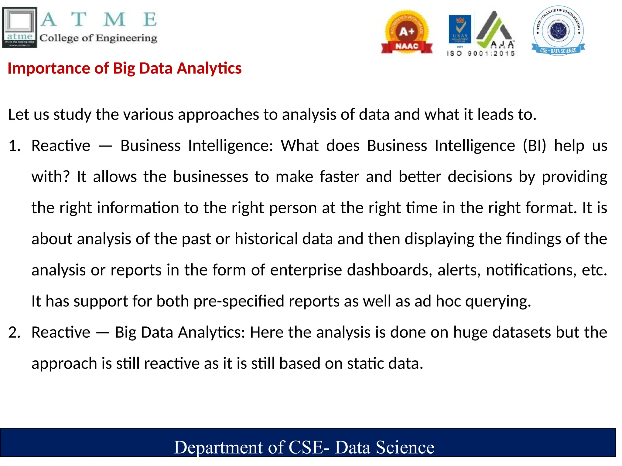 Big data Analytics(BAD601) -module-1 ppt | PPTX