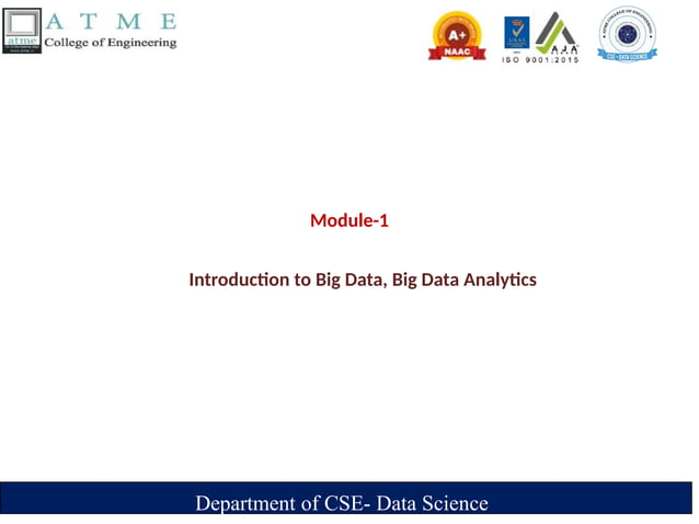Big data Analytics(BAD601) -module-1 ppt | PPTX