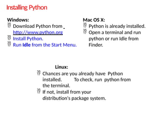Comprehensive Introduction to Python Programming and Installation | PPTX