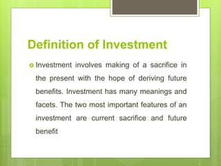 Module 1 -Intoduction to Securities and Investment | PPTX