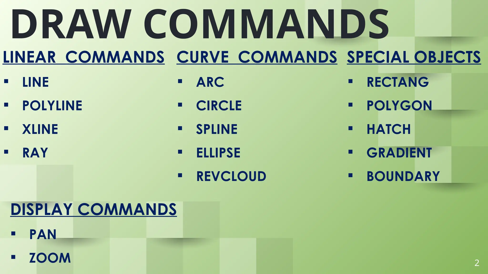 Autocad Commands in architecture (detail | PPT