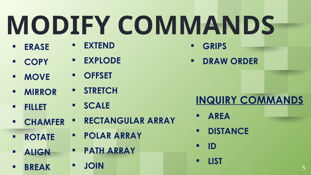 Autocad Commands in architecture (detail | PPT