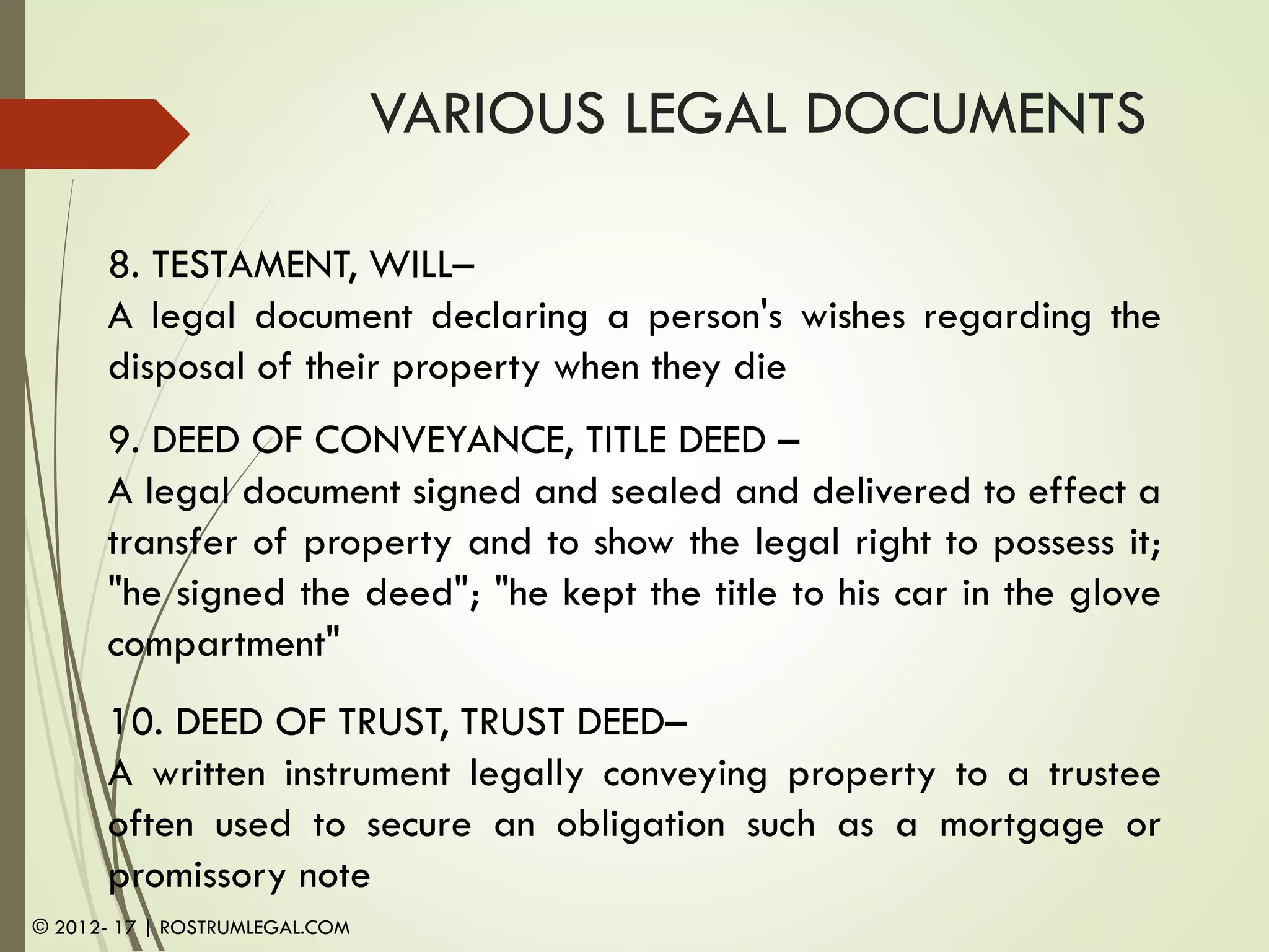 Module 1- Legal Documents an Overview | PDF