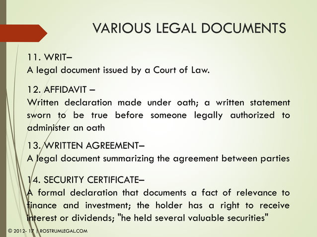 Module 1- Legal Documents an Overview | PDF