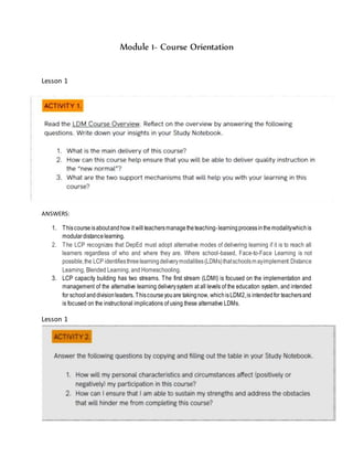 Module 1-lesson-1-and-2-activities | DOCX | Special Education | Education