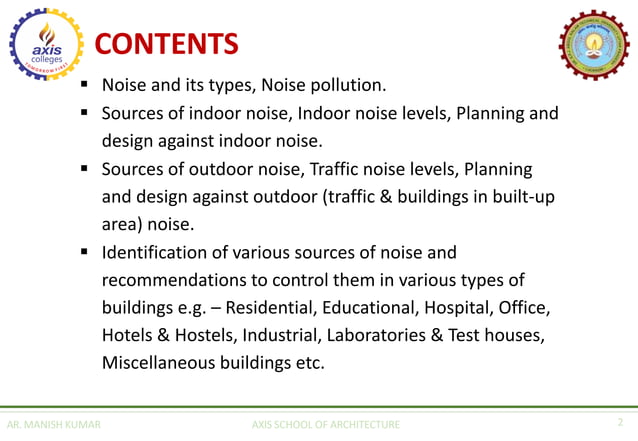 Module-1-(Building Acoustics) Noise Control (Unit-3). pdf | PPT