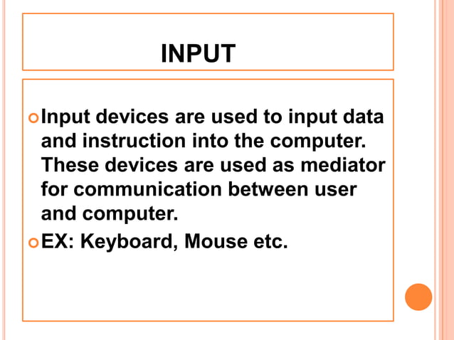 Module 1 Parts Of Computer And Its Functions Ppt