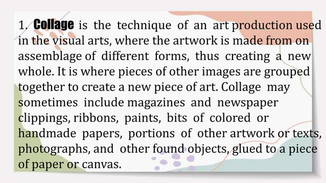 Contemporary arts techniques and performance practices | PPTX