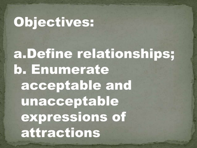 Teen age relationship expression of attraction | PPTX | Sexual Health | Diseases and Conditions
