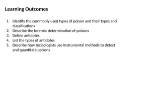 Forensic 103 Toxicology: Drugs and Poisons | PPTX