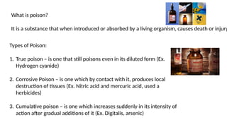 Forensic 103 Toxicology: Drugs and Poisons | PPTX