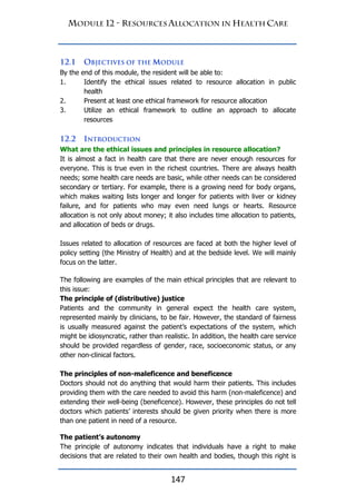 MODULE 12 - RESOURCE ALLOCATION IN HEALTH CARE | PDF