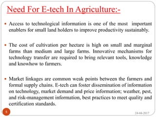 E-TECHNOLOGY IN THE AID OF FARMERS | PPTX