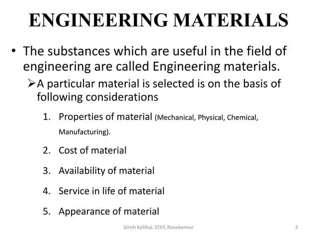 Properties, Composition and Industrial Applications of Engineering ...