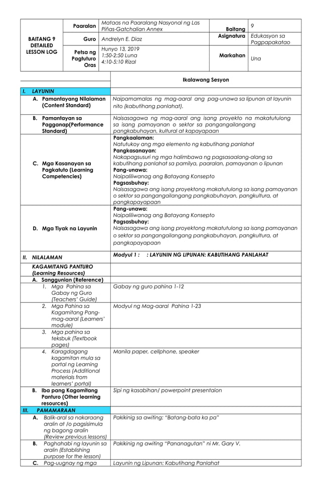 ESP 9 Module 1 (session 2) | DOC