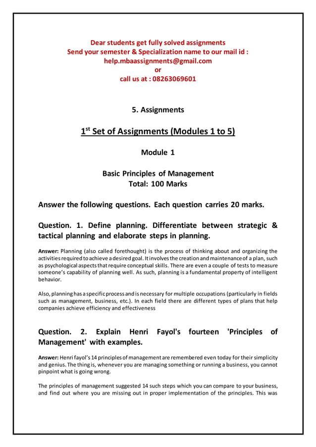 Module 1 Basic Principles Of Management Pdf 