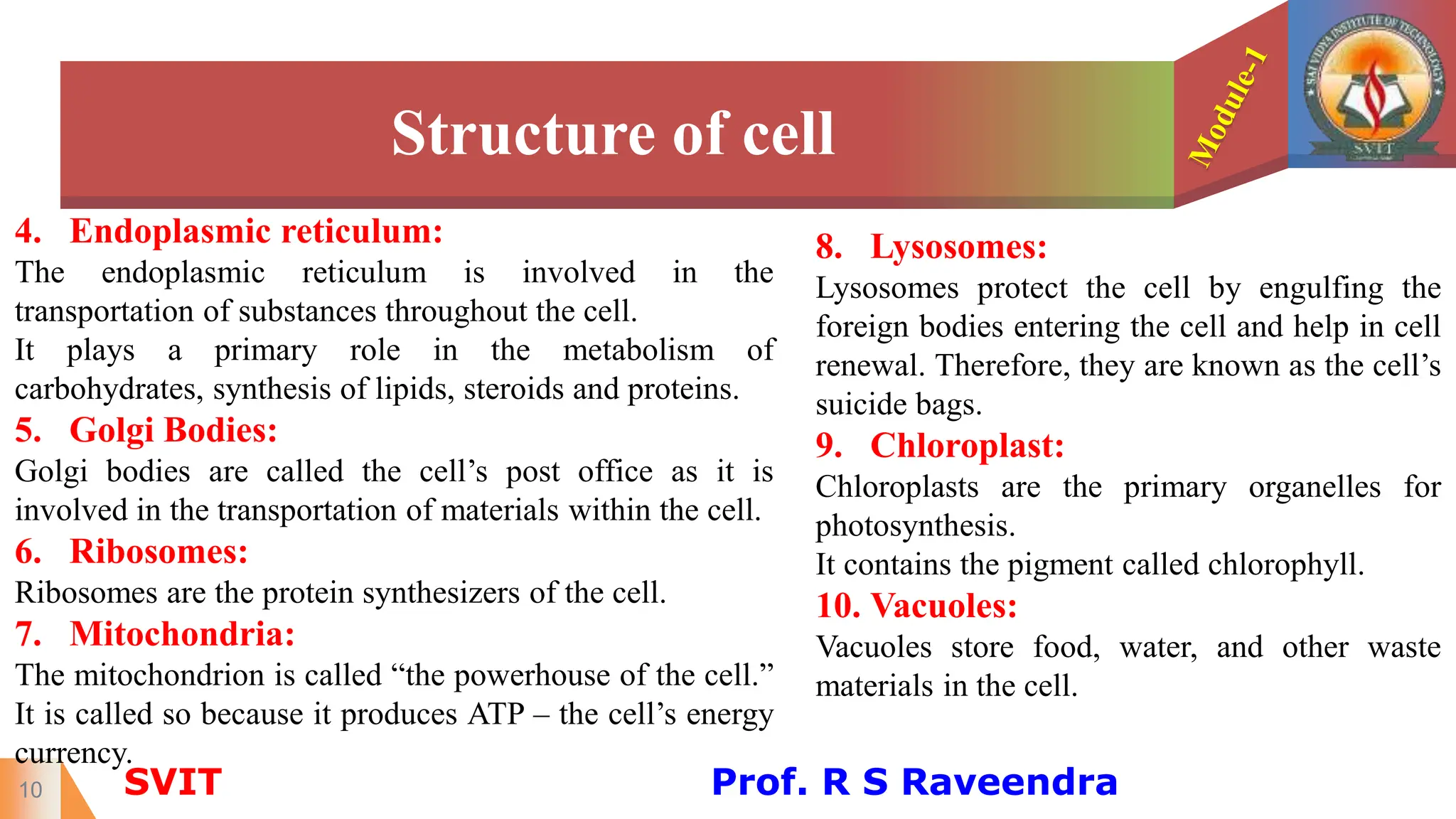 Module-1 Bio for Engineering, CELL-Basic unit of life | PPTX