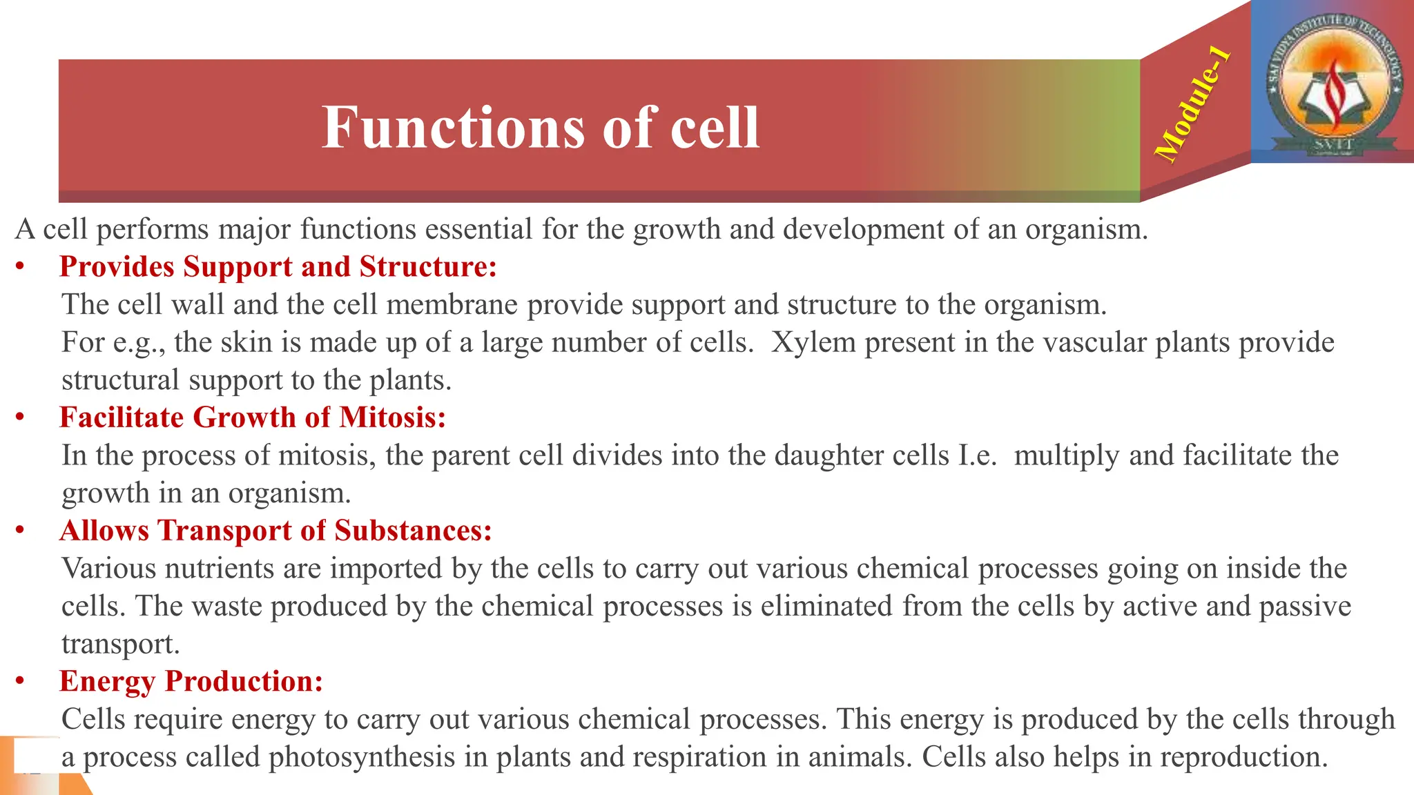Module-1 Bio for Engineering, CELL-Basic unit of life | PPTX
