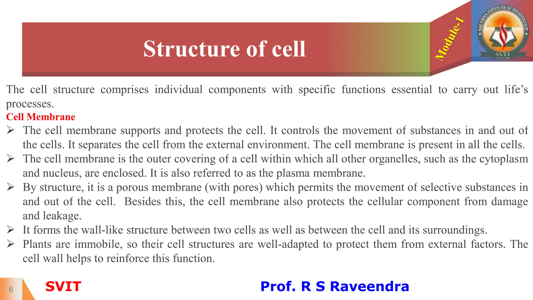 Module-1 Bio for Engineering, CELL-Basic unit of life | PPTX