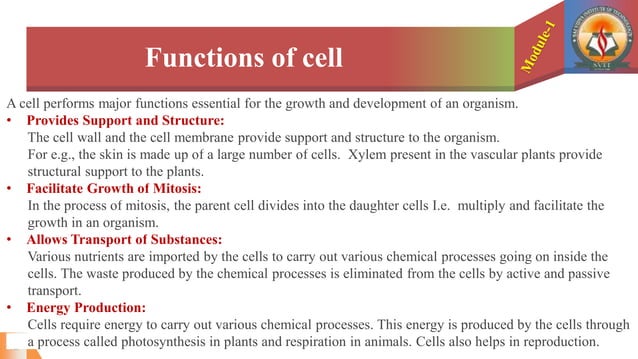 Module-1 Bio for Engineering, CELL-Basic unit of life | PPTX | Science